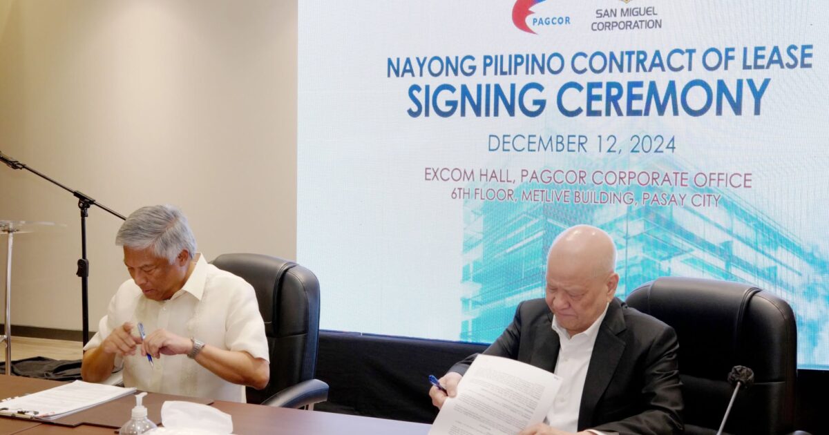 PAGCOR signs 25-year lease with San Miguel for Nayong Pilipino property