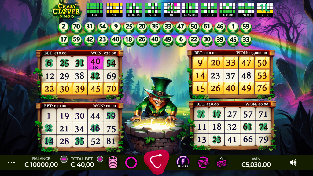 Novo videobingo: Caleta Gaming lança o jogo Crazy Clover Bingo