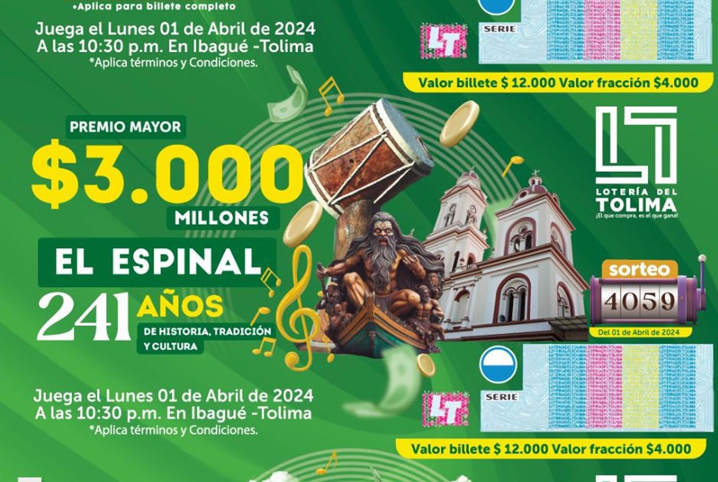 Lotería del Tolima promueve el turismo en el municipio de El Espinal