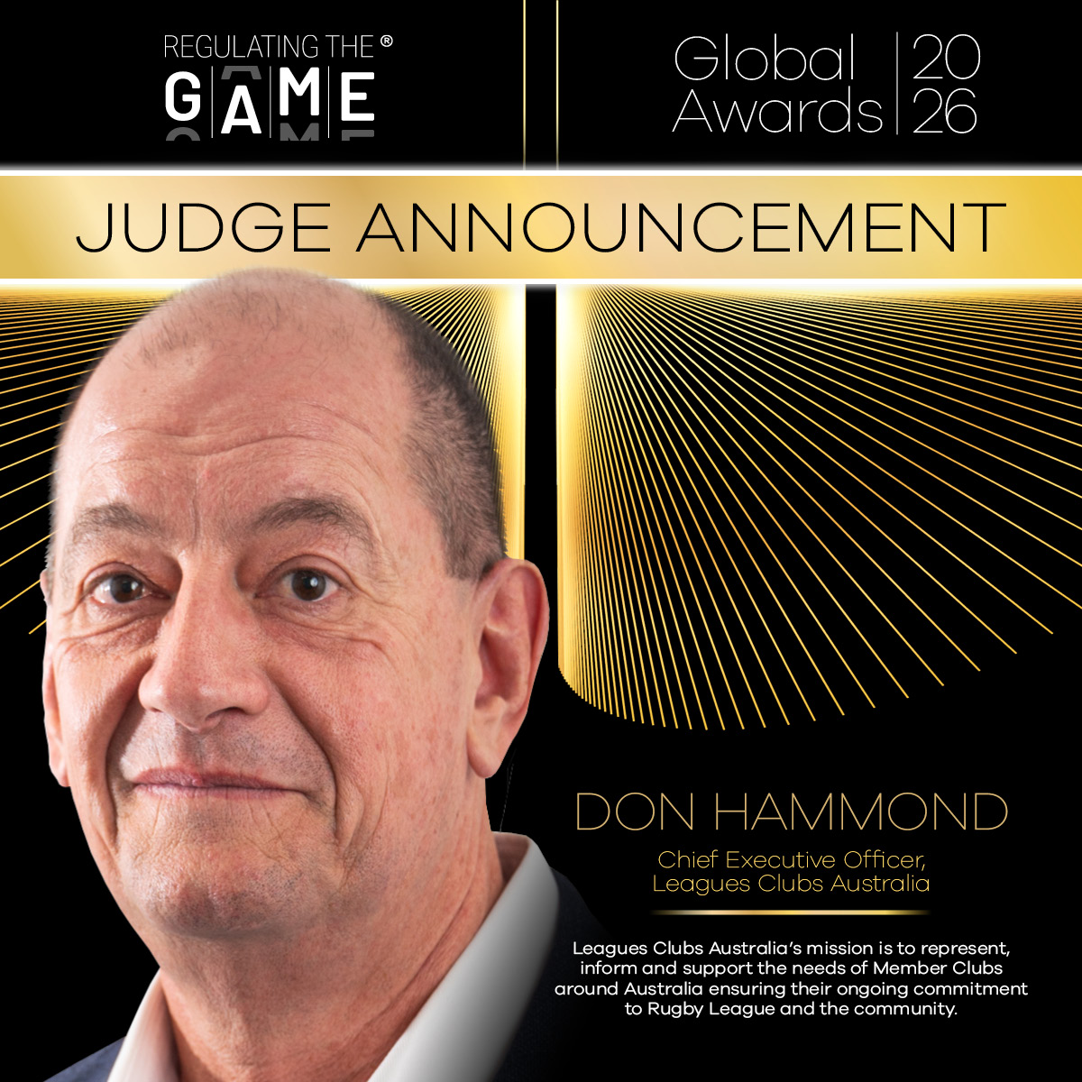 Don Hammond announced as final judge for inaugural RTG Global Awards